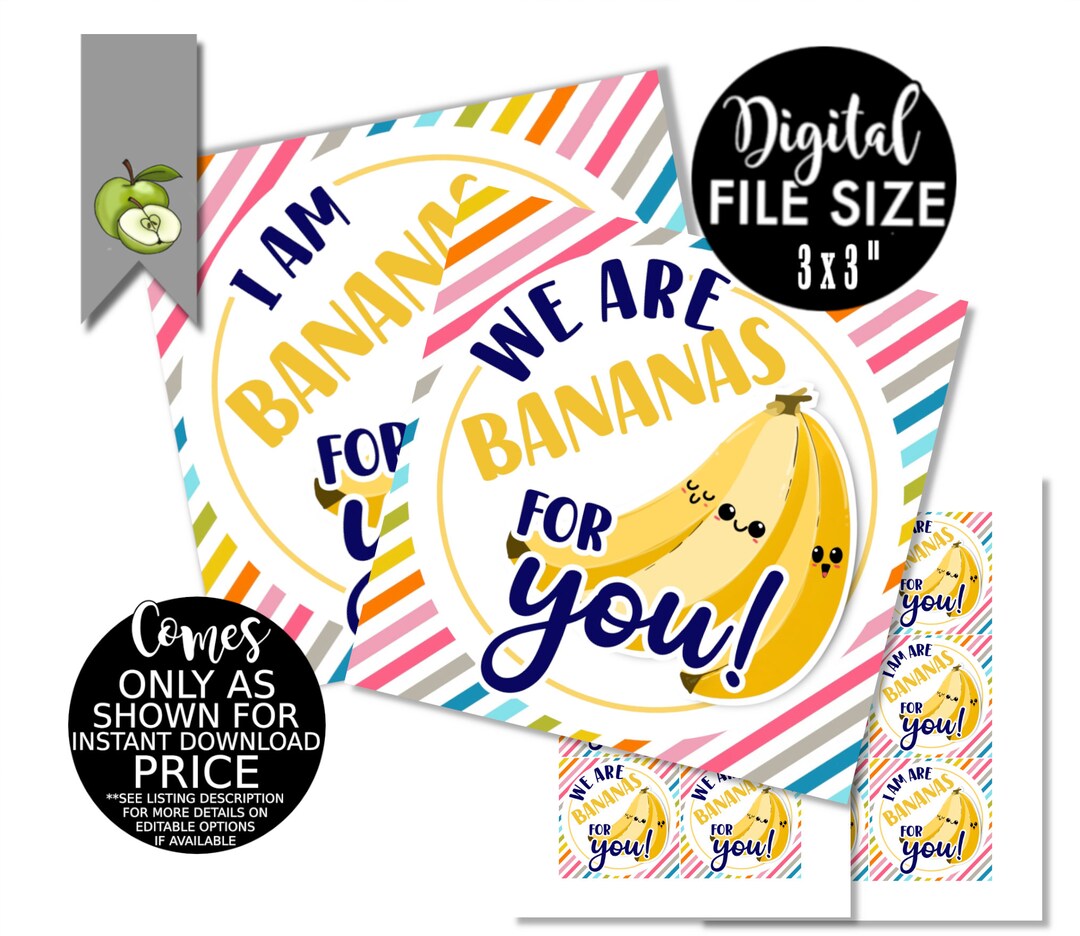 Bananas Gift Tag We Are Bananas Tag Banana Loaf Banana - Etsy