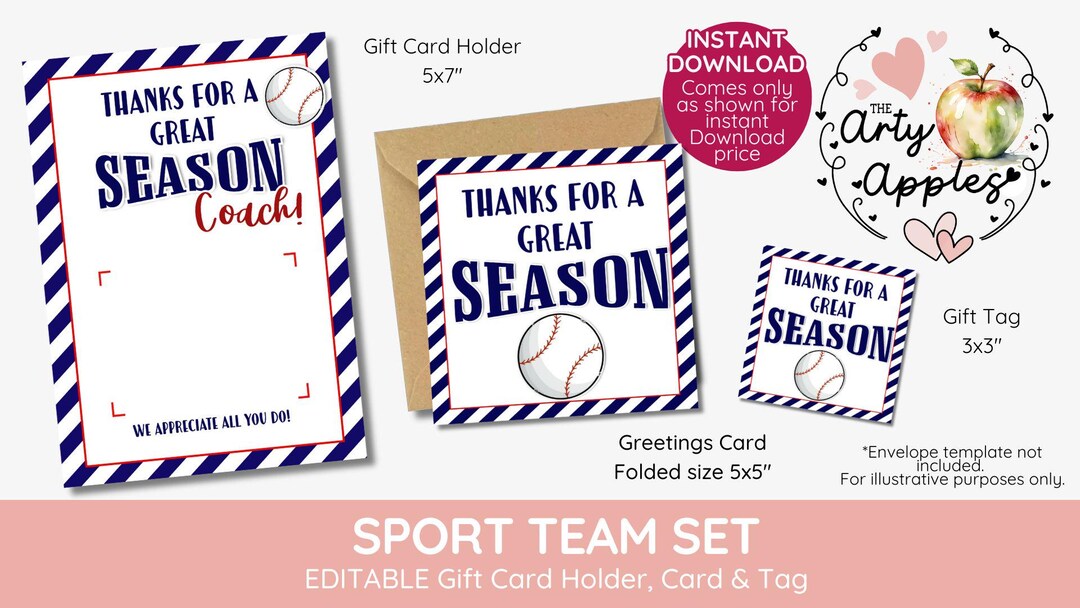 Your Appreciation Sports Gift Card Holder and Gift Tag, Baseball, Thank ...