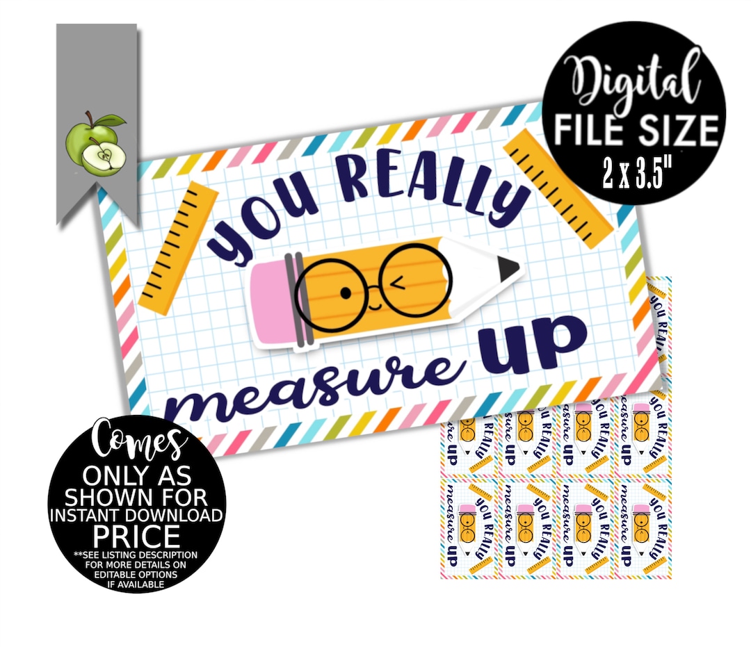 You Really Measure up Valentine's Gift, Thank You Teacher, Class Gift ...