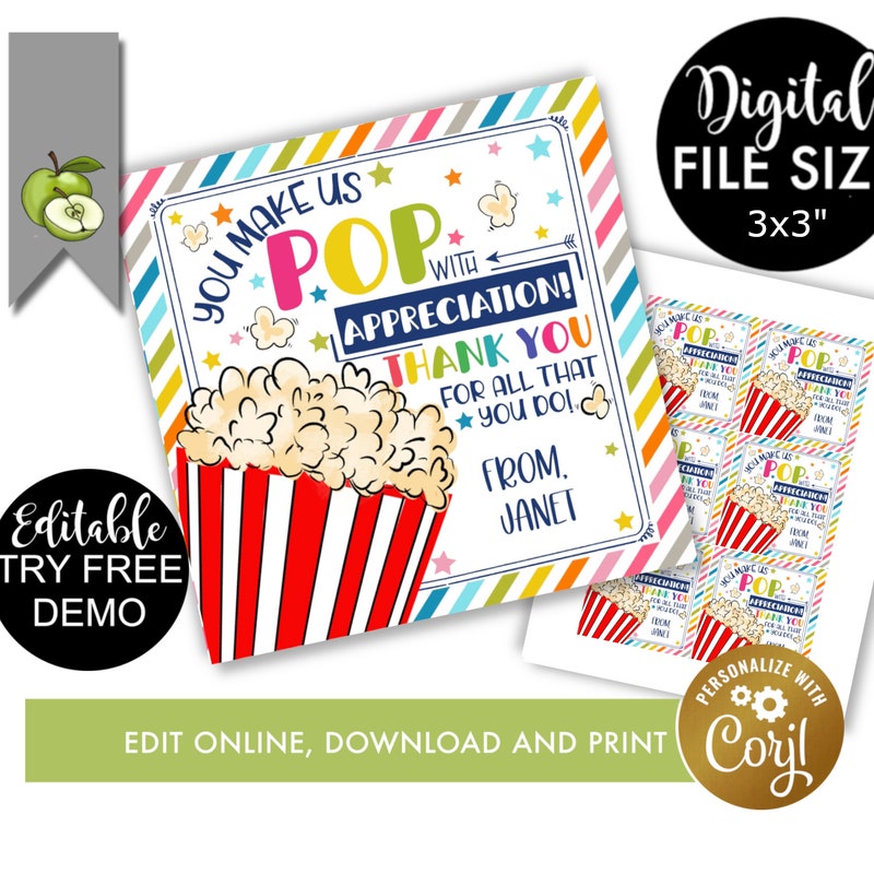 Popcorn Tags - Etsy