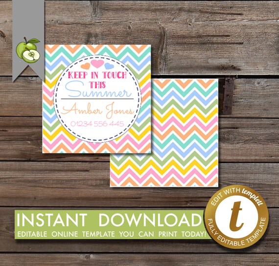 Items similar to editable keep in touch card, summer calling, mom ...