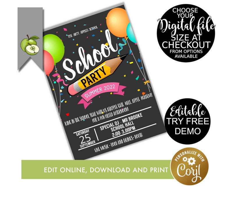 Editable Back to School Party Template New Term Welcome - Etsy