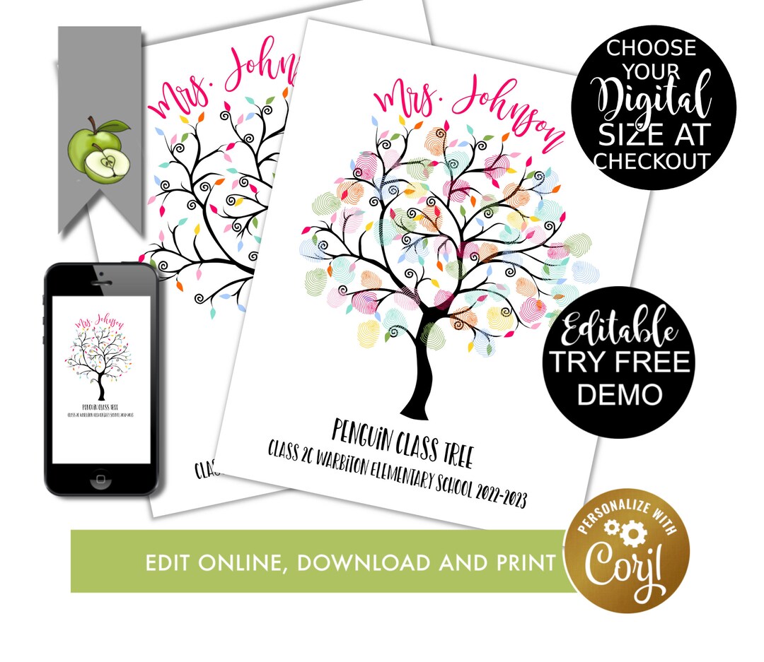 Teacher Appreciation Gift: Personalized Class Tree With Kids ...