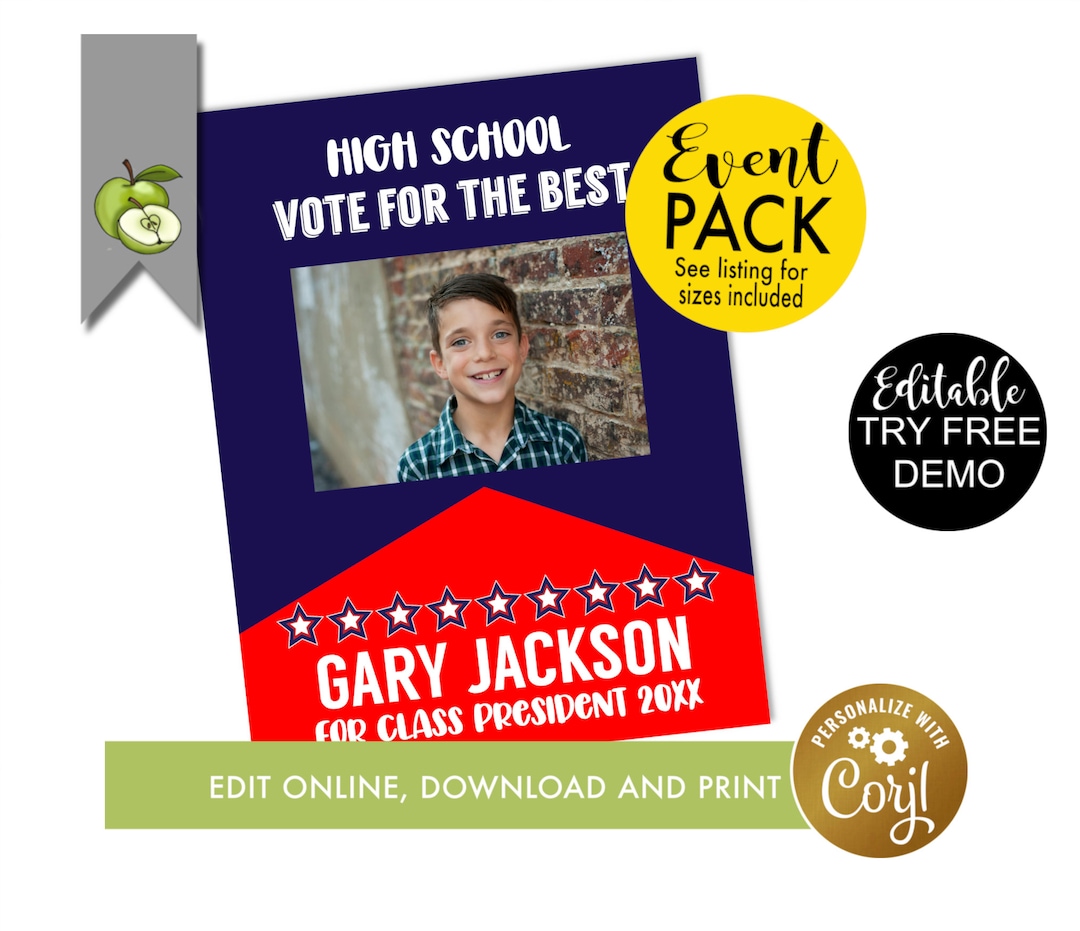 Editable Voting Template, PTA PTO, Class President, Student Council ...