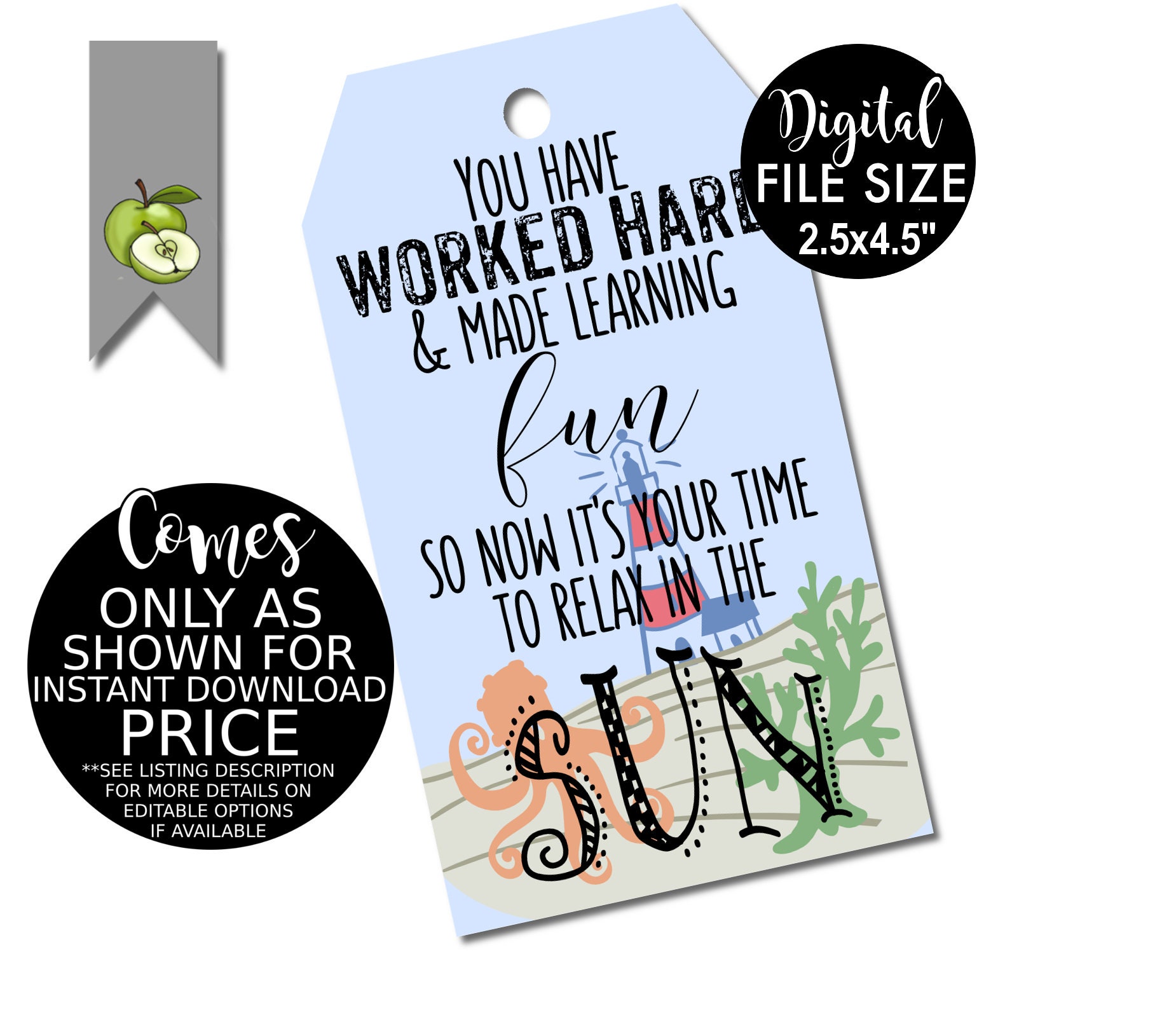 You have work hard gift tags made learning fun relax in the | Etsy