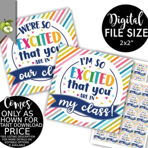 Teacher New Class Welcome Gift Tag, I Am so Happy Your in My Class Tag ...