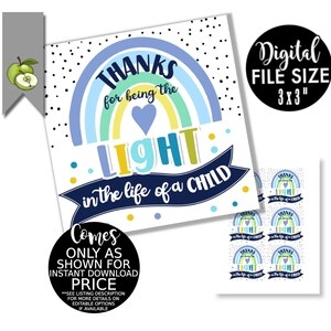 Thanks for Being the Light in the Life of a Child, Candle Tag, Lamp Tag ...