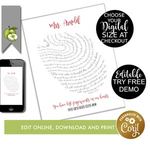 Editable Fingerprint Teacher Appreciation Art, You Left Fingerprints on ...