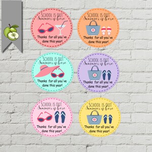 School Out for Summer Gift Tags Summer Sun Teacher Gift End - Etsy