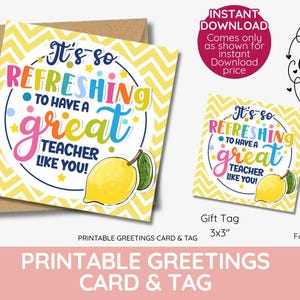Teacher Refreshing Lemon Printable Gift Tags, PTO Back to School Gift ...