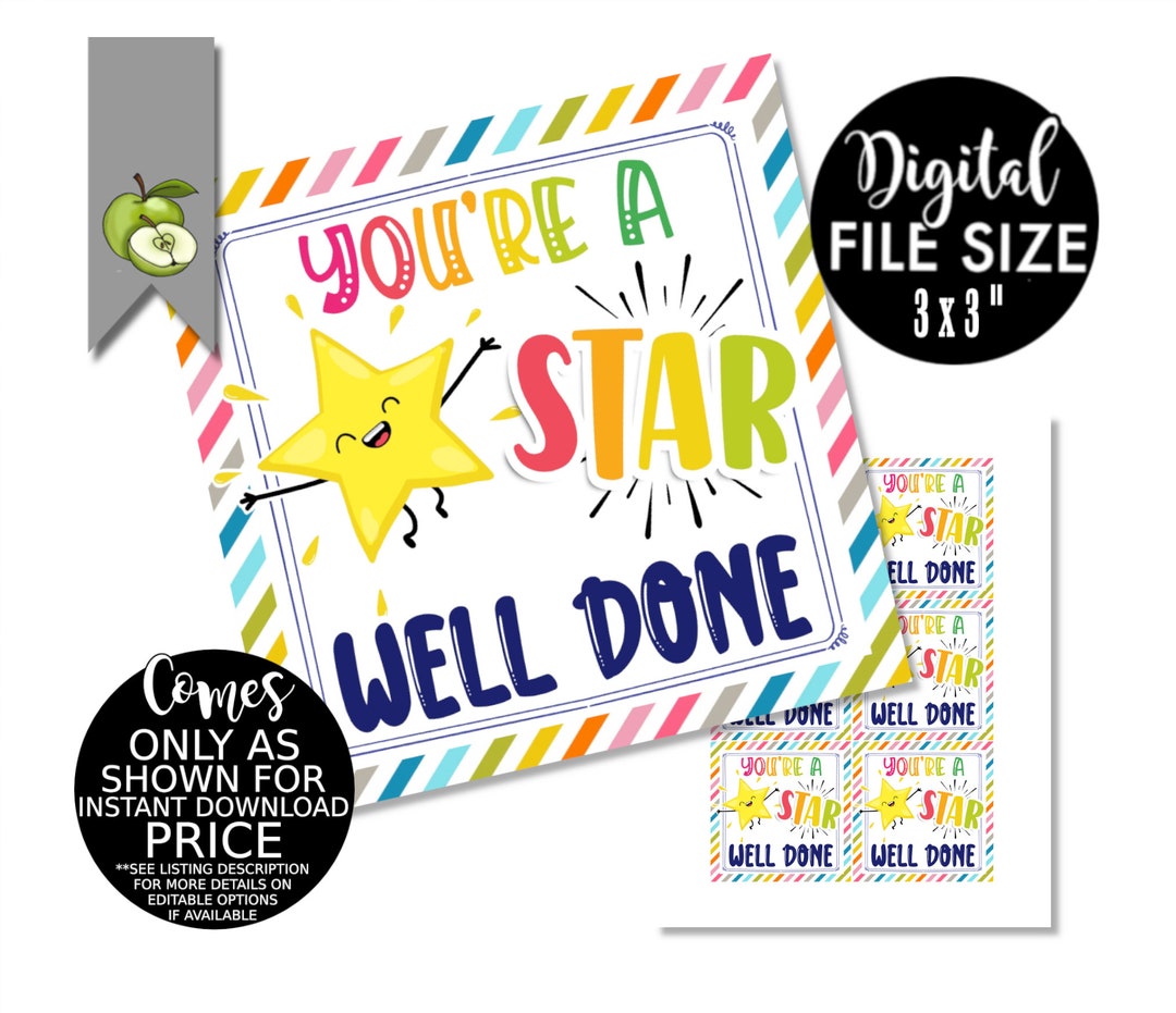You're a Star Gift Tag, Success, Staff, Volunteers, Team, You’re a Star ...