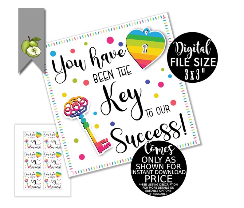 You Have Been the Key to Our Success Key Ring Gift Tag - Etsy