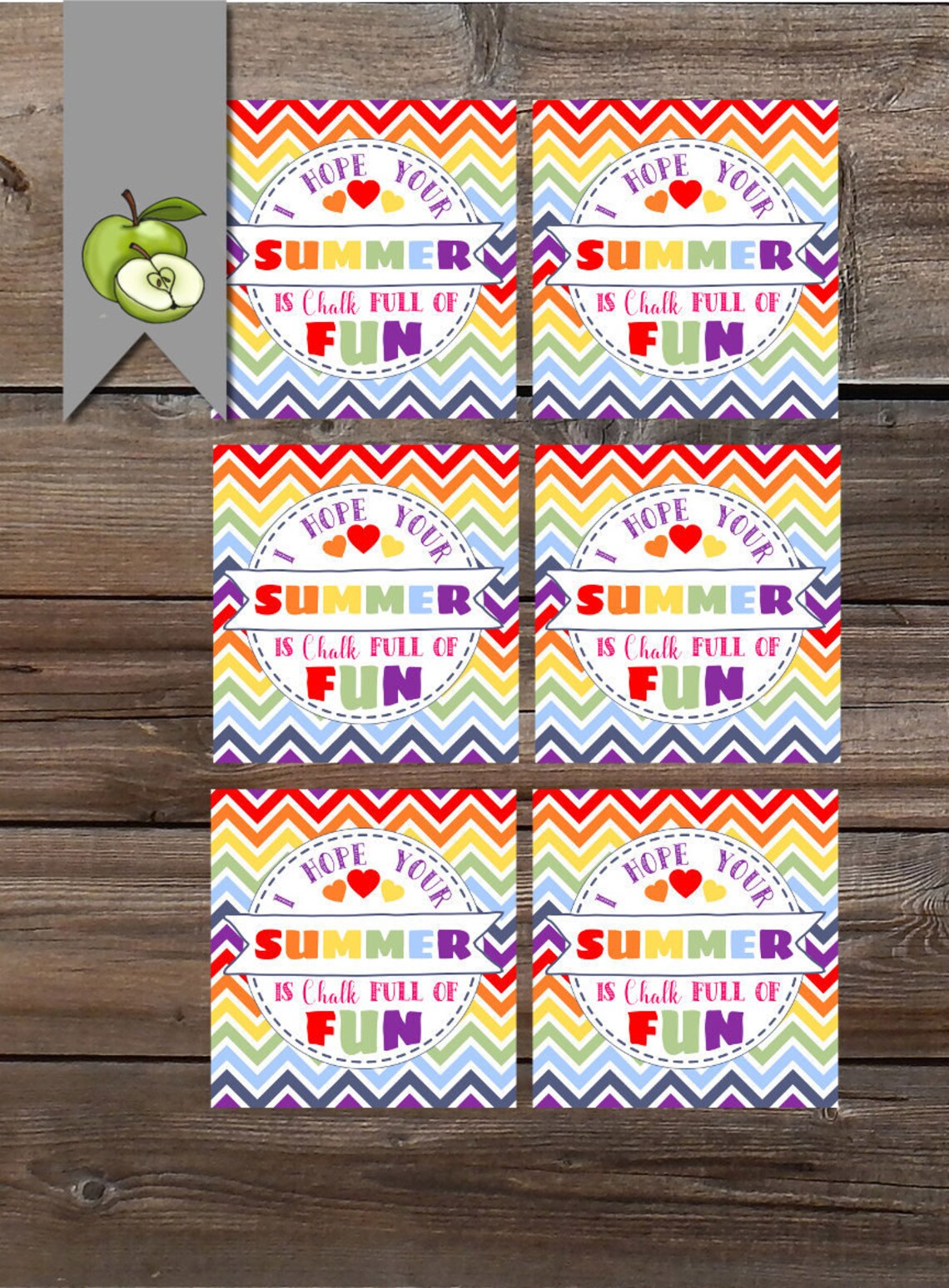 Summer Chalk Full of Fun Teacher Year End Tag Chalk Theme | Etsy