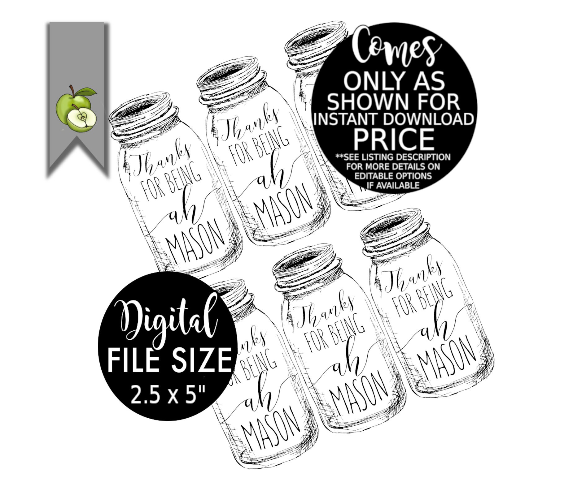 Ah Mason Jar Gift Tag Christmas Teacher Appreciation Gift - Etsy UK