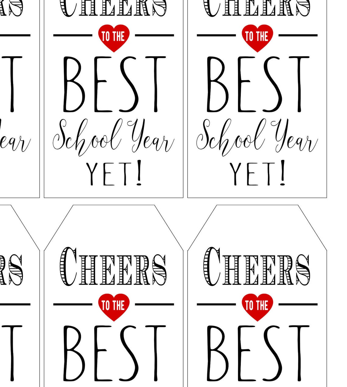 Cheers to the Best School Year yet Wine Gift Tags Cheers Tag | Etsy