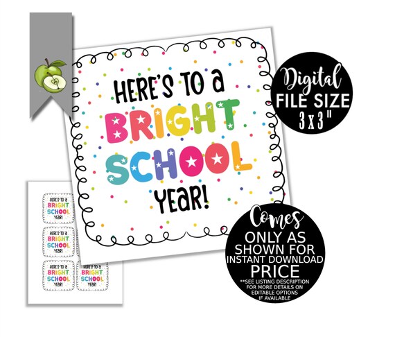Here's to a Bright School Year Back to School Tag Meet - Etsy