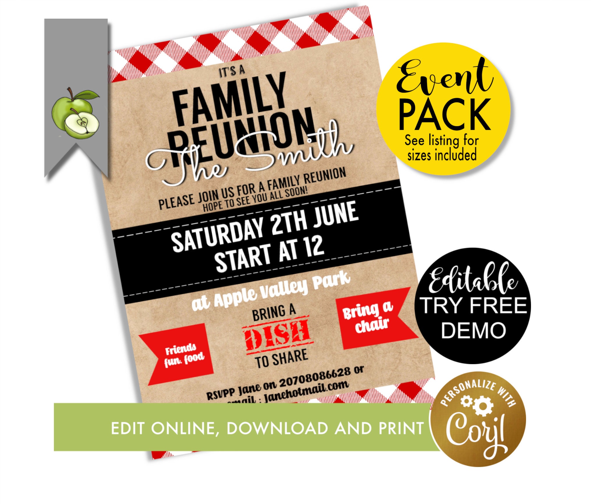 Family Reunion Invite Editable Printable Family Gathering - Etsy Canada