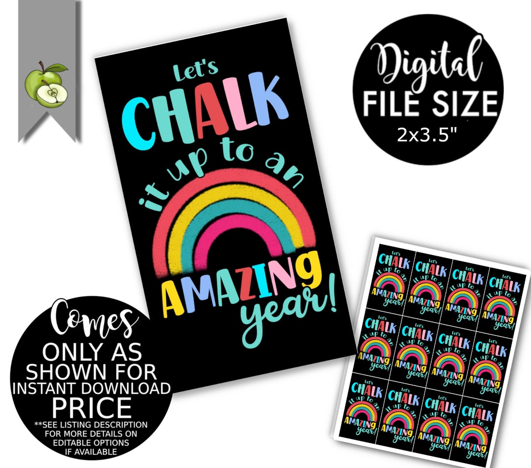 Lets Chalk It up to an Amazing Year Gift Tag, End of Year Teacher Chalk ...