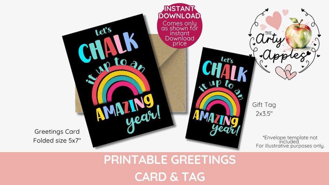 Lets Chalk It up to an Amazing Year Gift Tag & Card, End of Year ...
