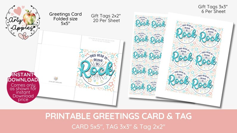 Rock New School Year Printable Gift Tag, New Class Teacher, Friends ...