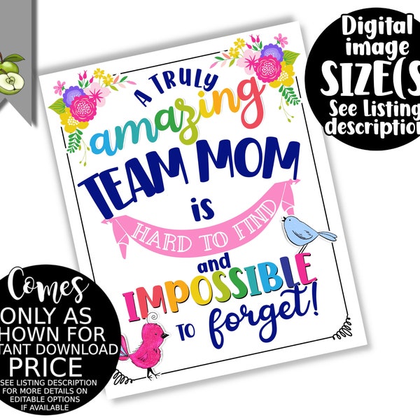 Team Mom Thank You - Etsy