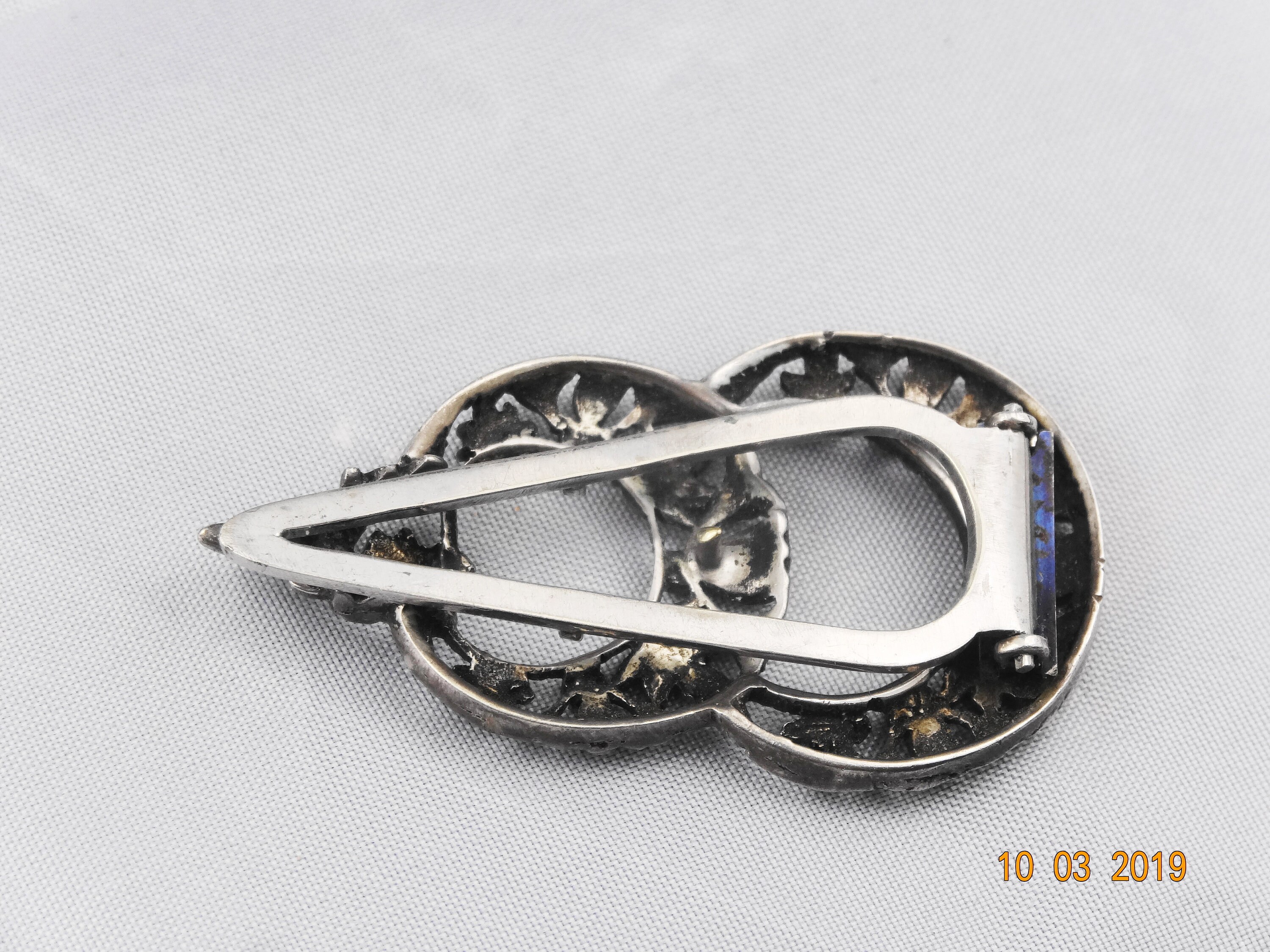 Silver and Marcasite scarf clip