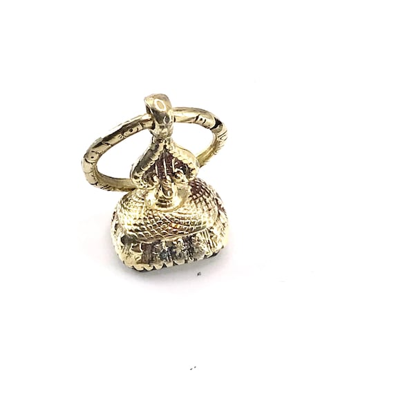 Serpent depicted Masonic fob seal charm pendant - Gem