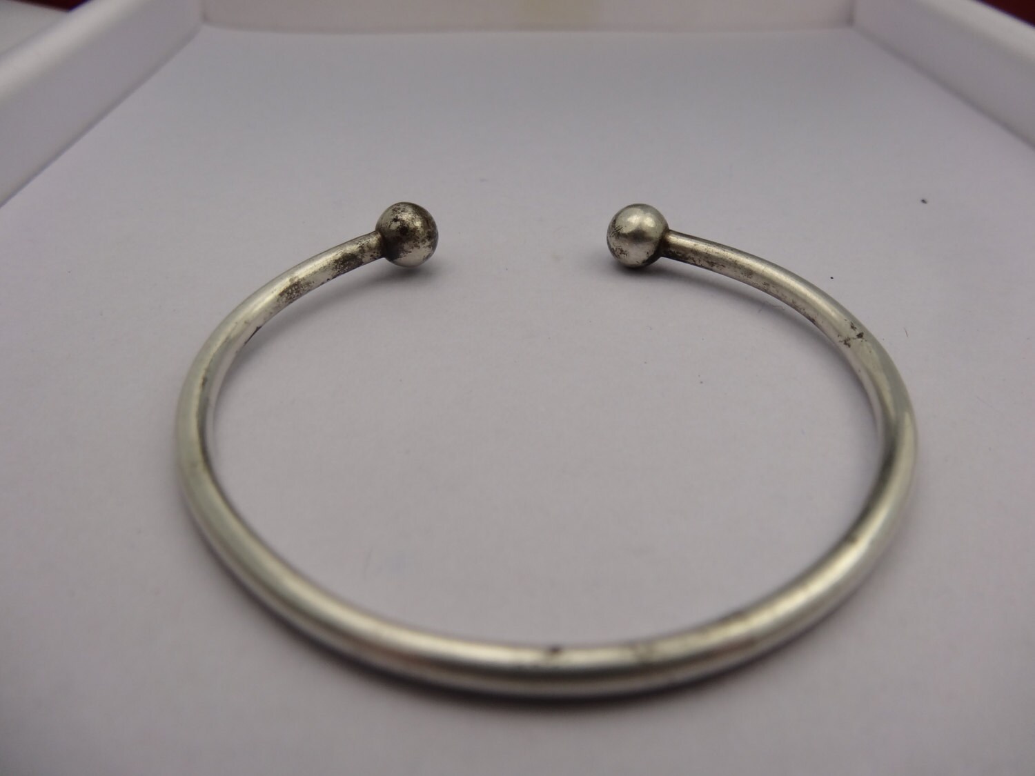 Vintage sterling Silver torque bangle