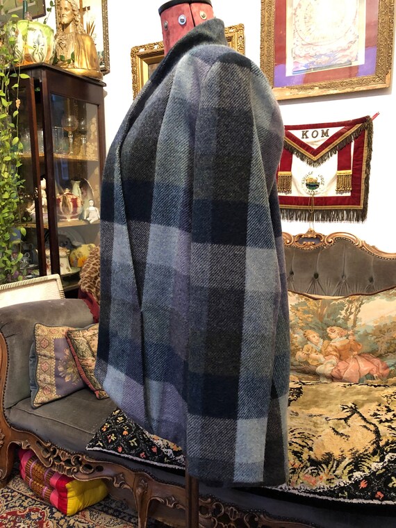 Droopy and Browns Wool Jacket, Blue Plaid size 10 - 12 - Gem