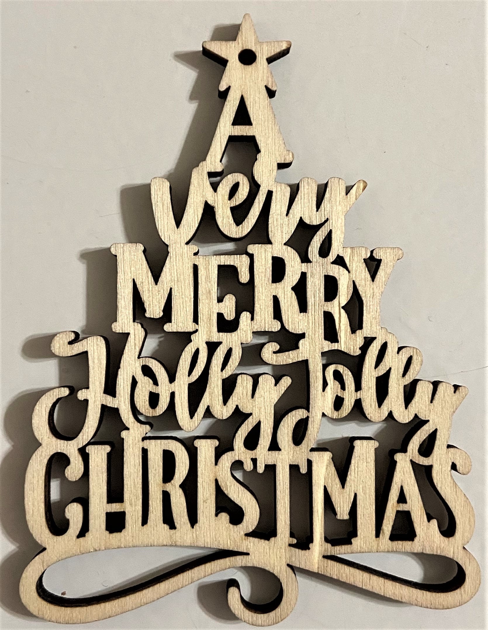 DIY Ready to Paint Wood Ornament A001 A Very Merry Holly Jolly ...
