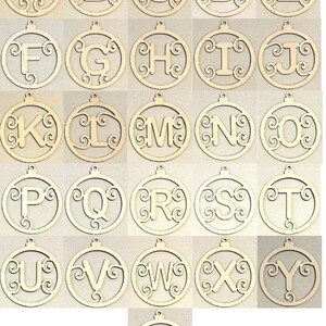 Ready to Paint Wood Initial Ornaments Choose Letter - Etsy
