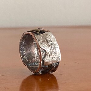 Reticulated Contemporary Arty Thick Pure Copper Sterling Silver Brass ...