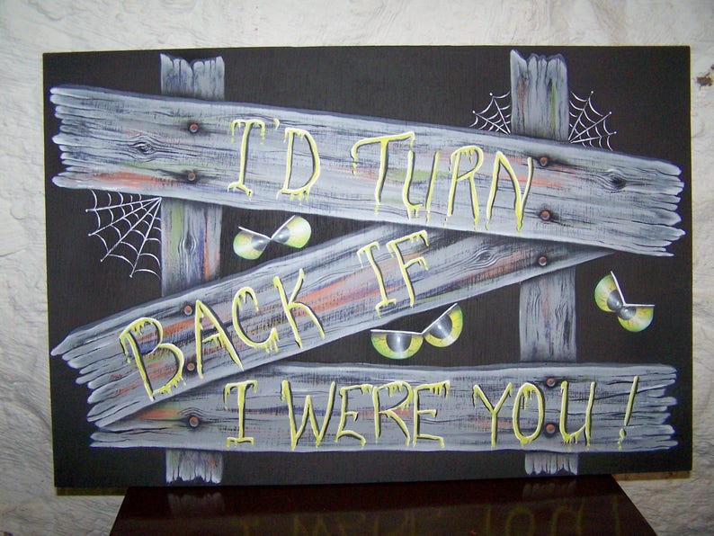 Glow-in-the-dark Halloween Warning Sign - Etsy