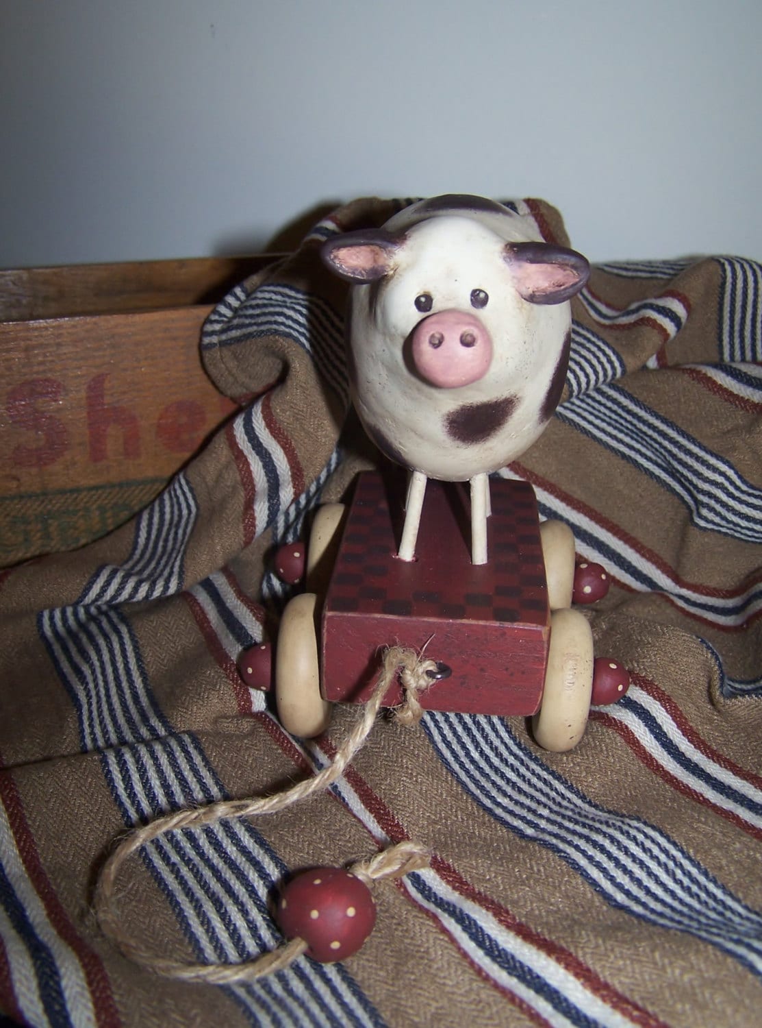 Baa Oink Moo Prim Pull Toys - Etsy