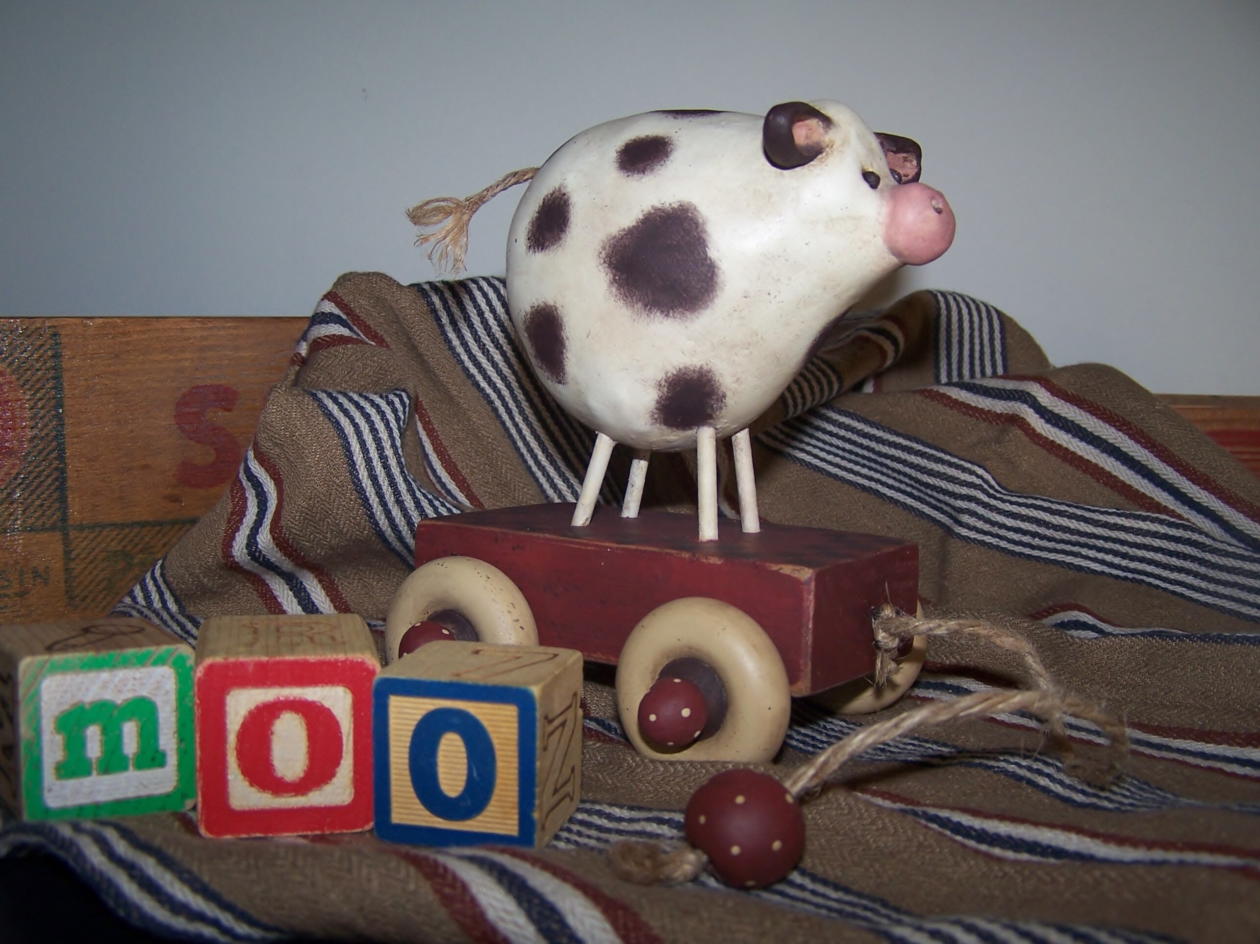 Baa Oink Moo Prim Pull Toys - Etsy