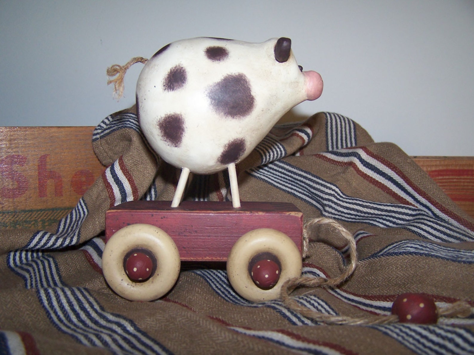 Baa Oink Moo Prim Pull Toys | Etsy