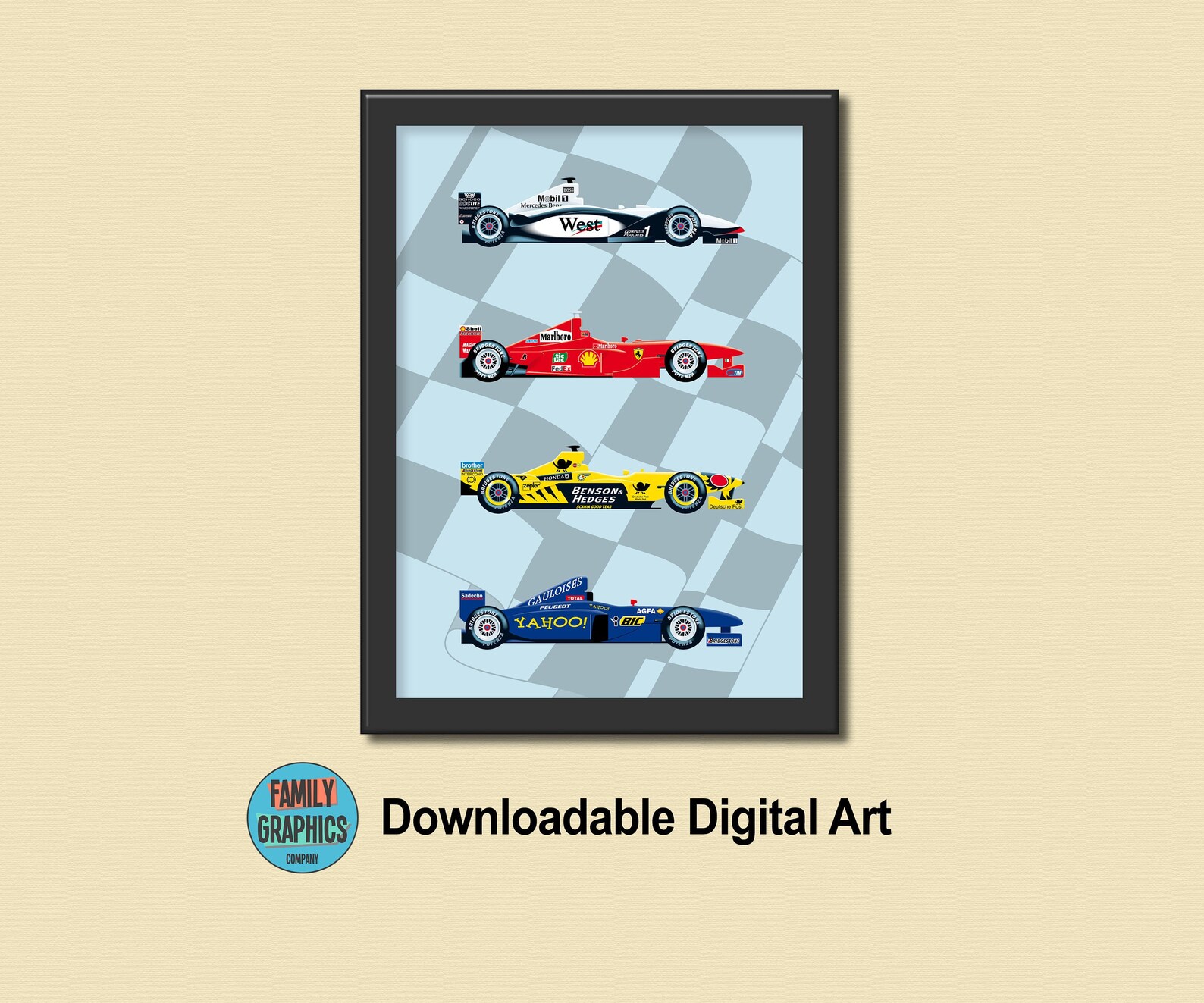 Formula 1 Wall Art F1 Digital Art Racing Gift Downloadable - Etsy