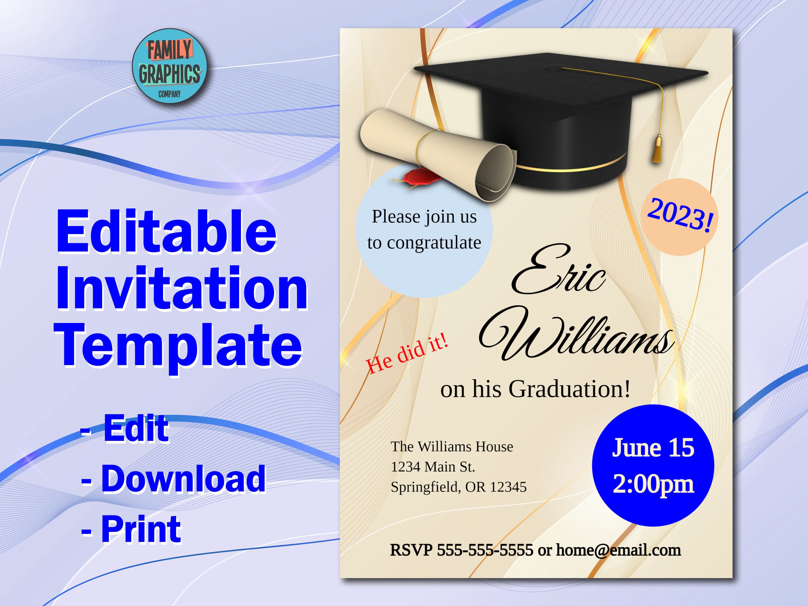 High School Graduation Invitations Templates