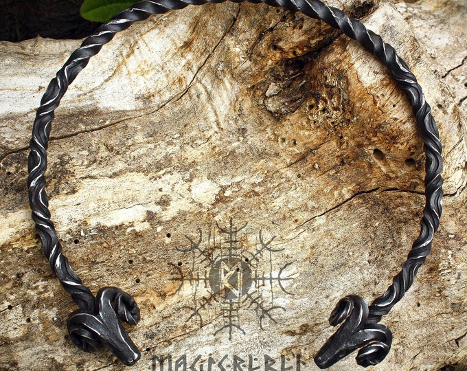 Forged Iron Neck Torc, Ram Forged Torc, Torc Nekclace, Viking Torc ...
