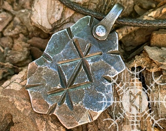 Forged Iron Raido Rad Rune Viking Amulet Runic Nordic Pendant Talisman ...