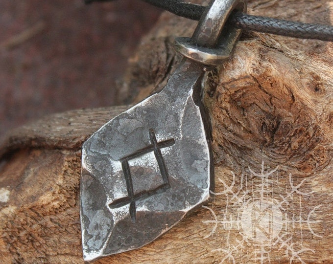 Forged Iron Inguz Ingwaz Yngvi Rune Viking Amulet Runic Nordic Pendant ...