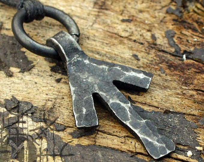 Forged Iron Tiwaz Tyr Tiw Rune Viking Amulet Runic Nordic Flat Pendant ...
