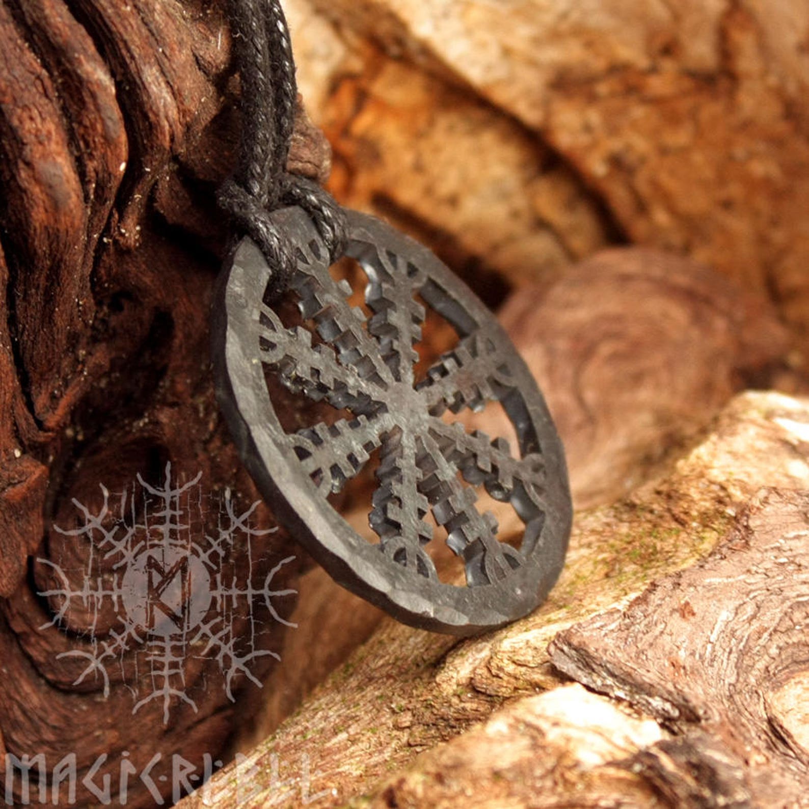 Forged Iron Helm of Awe Aegishjálmur Viking Icelandic Nordic Runic ...