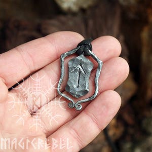 Forged Iron Tiwaz Tyr Tiw Rune Viking Amulet Runic Nordic Pendant ...