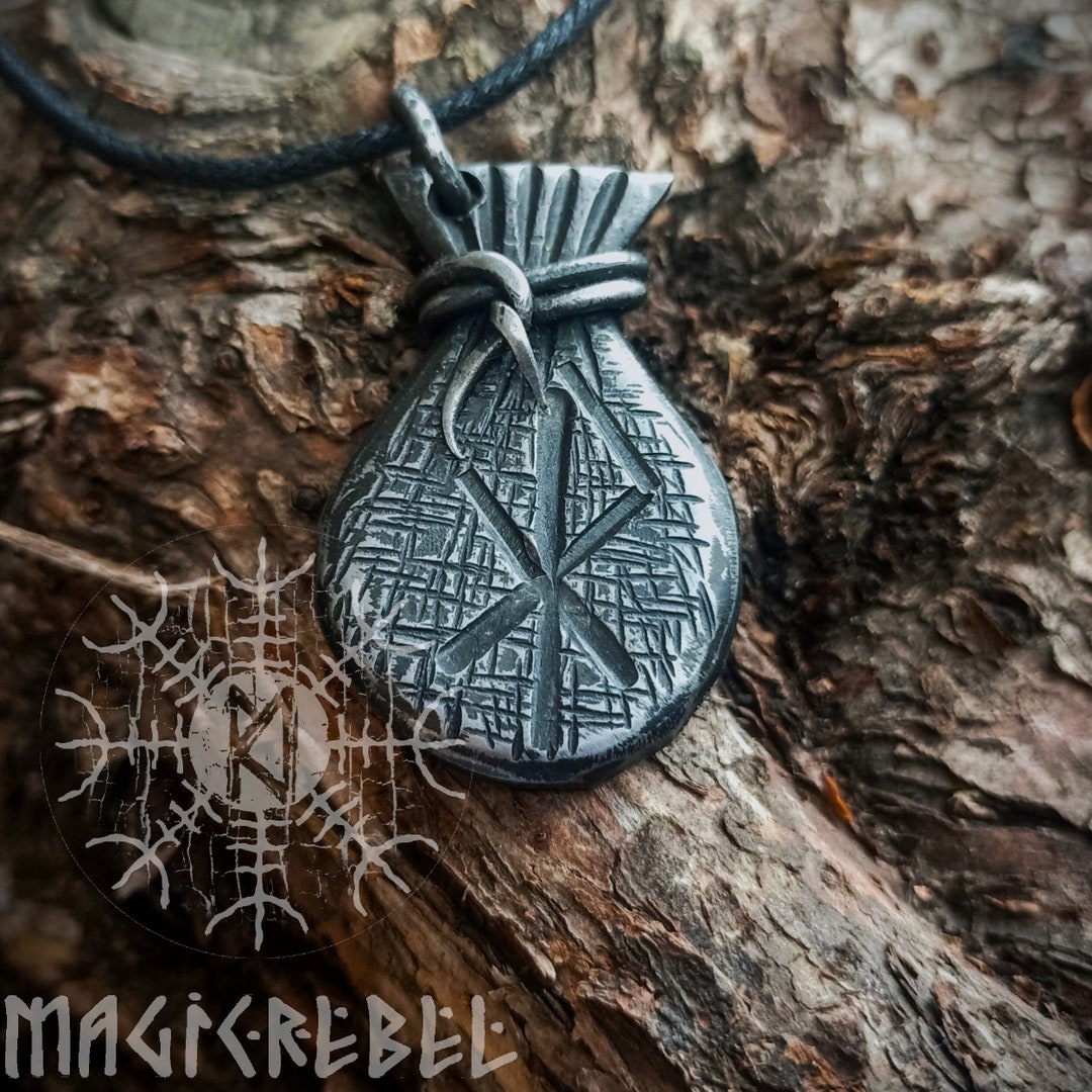 Forged Iron Love Rune Pendant Viking Amulet Runic Nordic Talisman ...