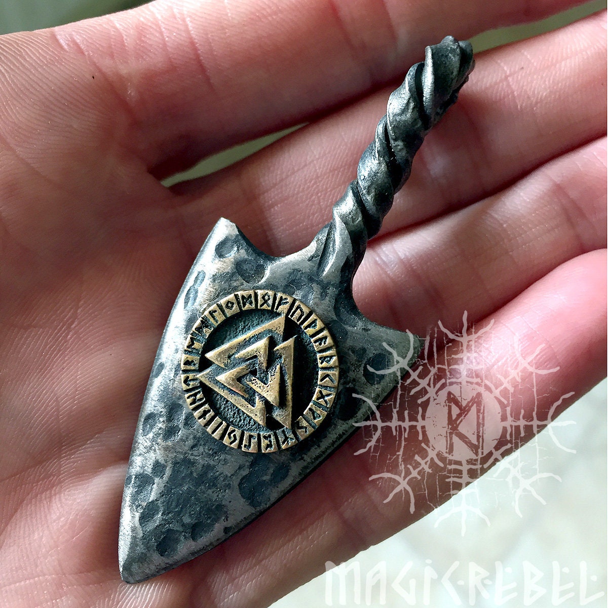 Viking Pendant Gungnir Pendant Forged Iron Pendant Odin - Etsy