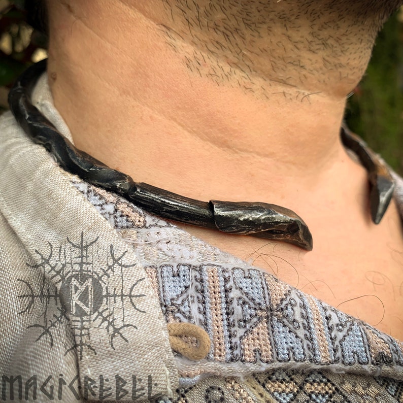 Forged Iron Neck Torc, Ravens Forged Torc, Odin Torc, Viking Torc ...