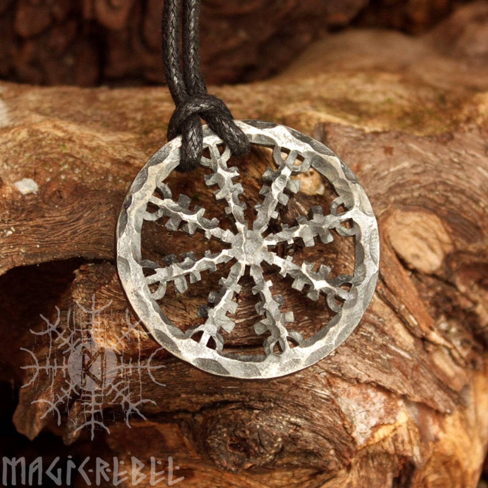 Forged Iron Helm of Awe Aegishjálmur Viking Icelandic Nordic Runic ...