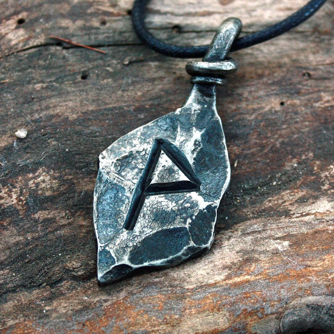Forged Iron Wunjo Wynn Rune Viking Amulet Runic Nordic Pendant - Etsy