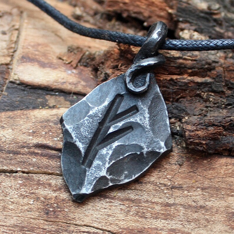 Forged Iron Fehu Feoh Fe Rune Viking Amulet Runic Nordic - Etsy